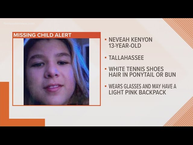 Missing Child Alert issued for 13-year-old girl from Tallahassee